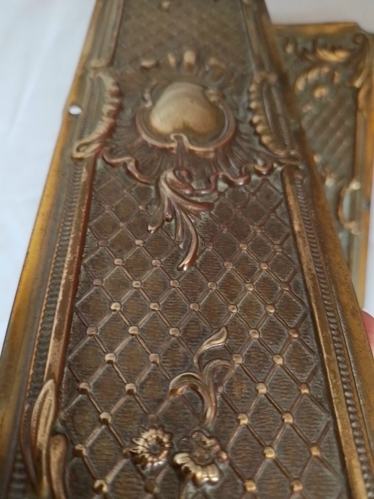 Pair Antique Edwardian Brass Finger Plates - Etsy