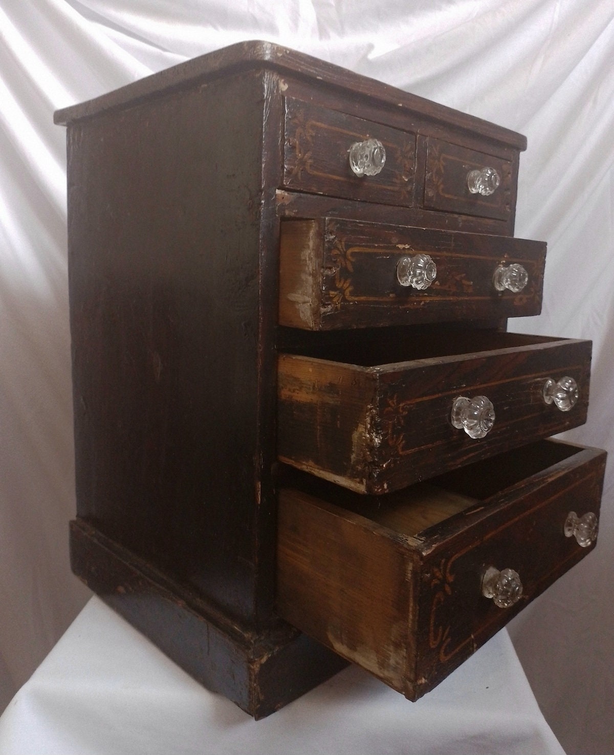 Victorian Stained Wood Table Top Chest - Etsy