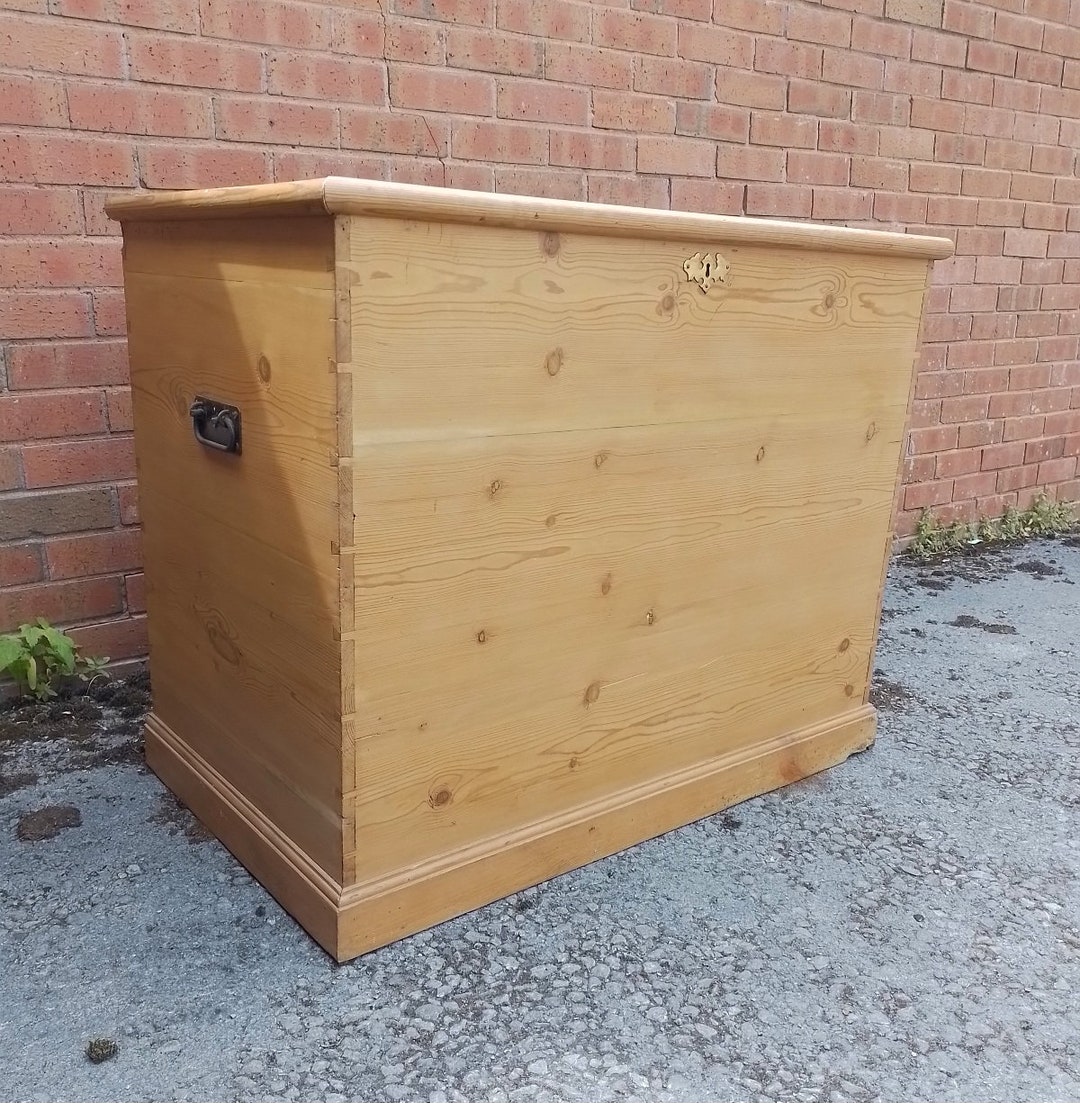 Victorian Stripped Pine Deep Storage Chest - Etsy