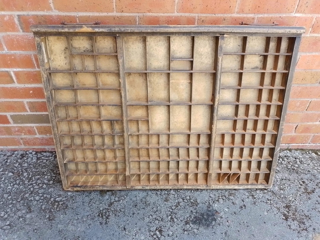 Large Vintage Wooden Printer Tray - Etsy UK