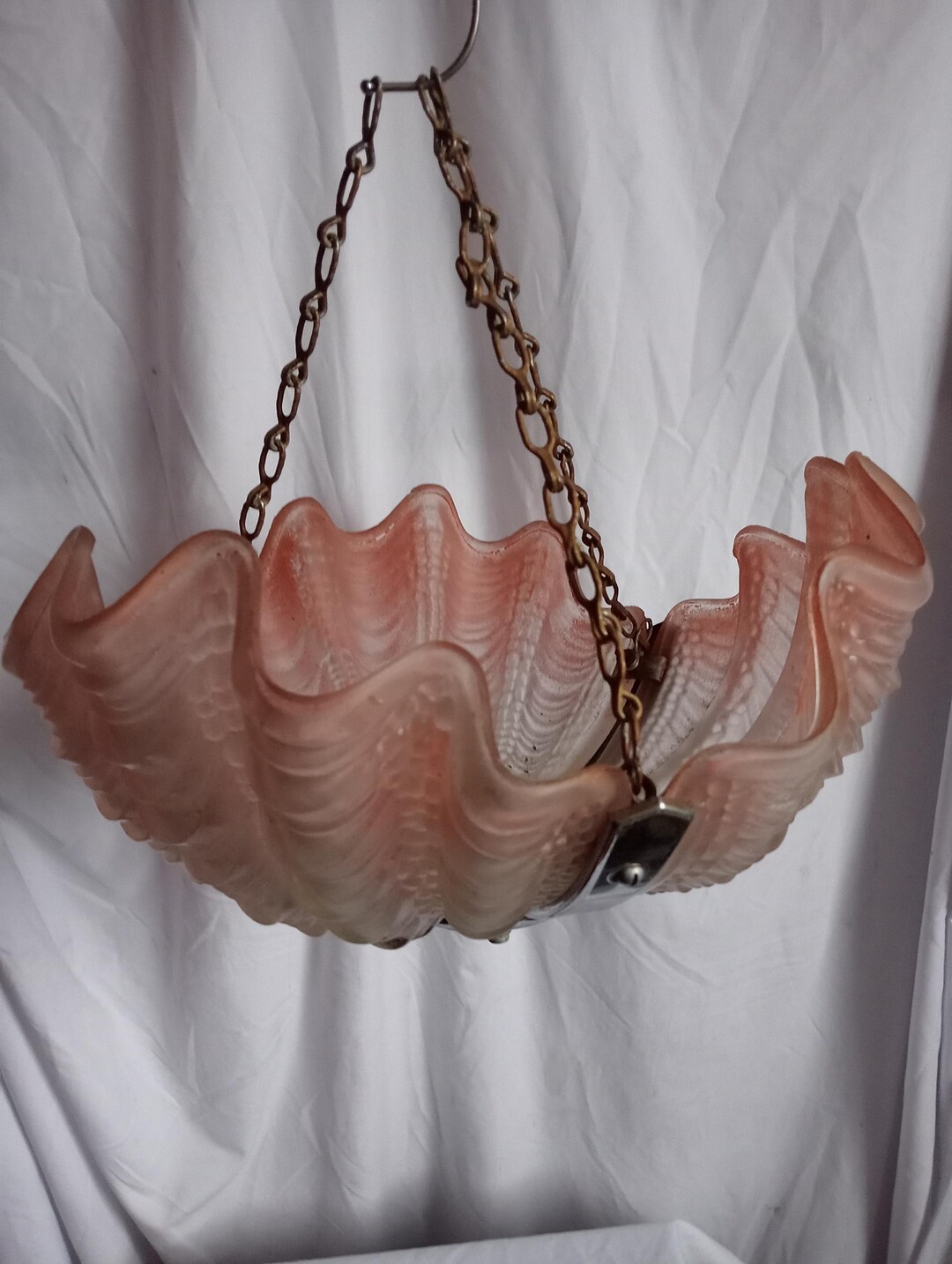 Art Deco Glass Clam Shell Light Shade - Etsy