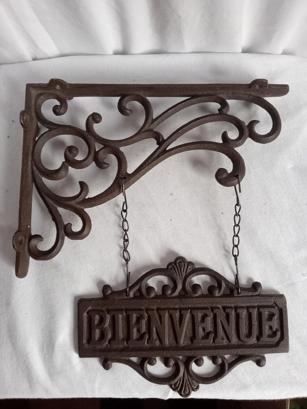 Cast Iron Bienvenue Porch Sign - Etsy