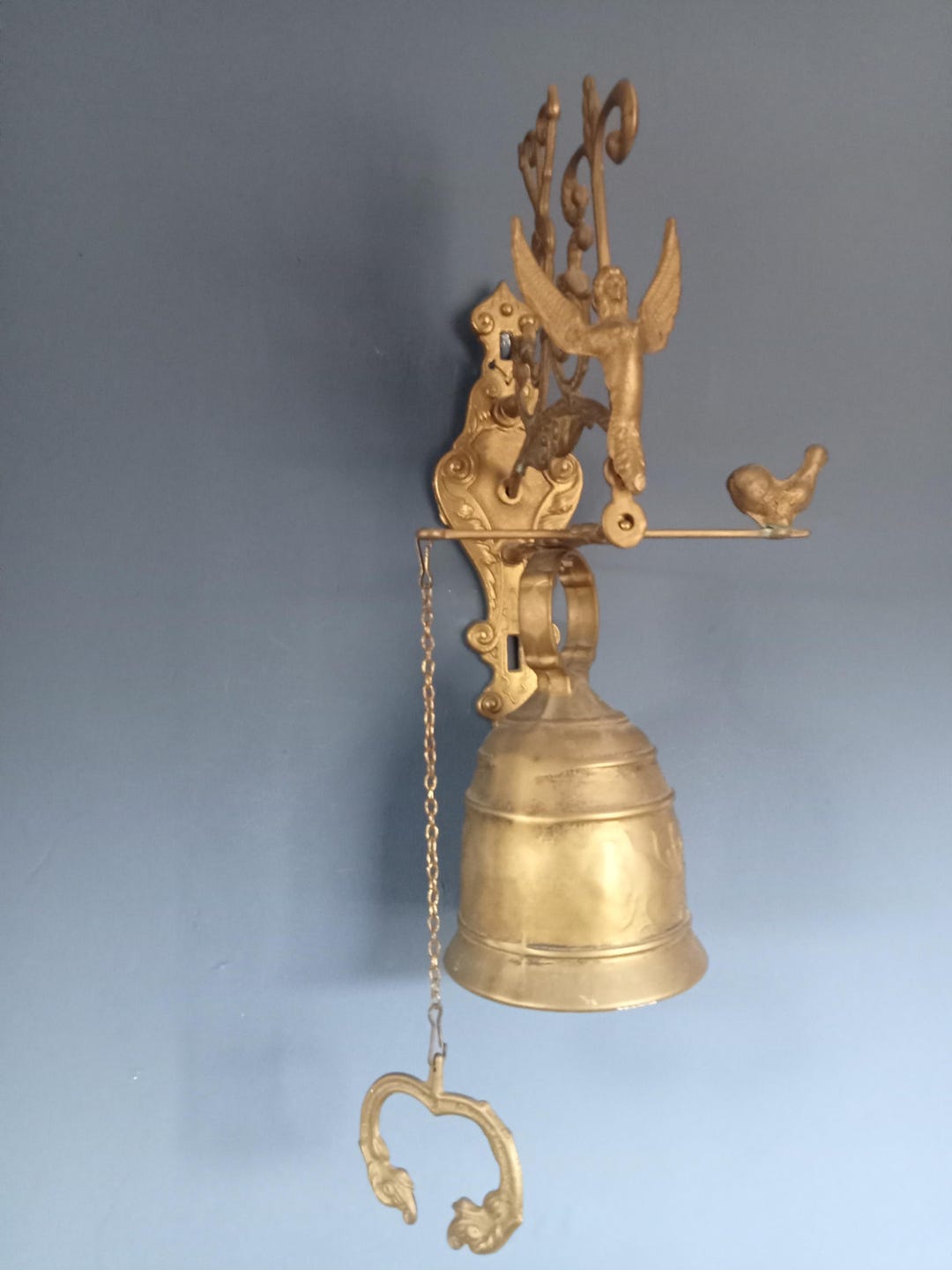 Large Wall-mounted Brass Bell - Etsy