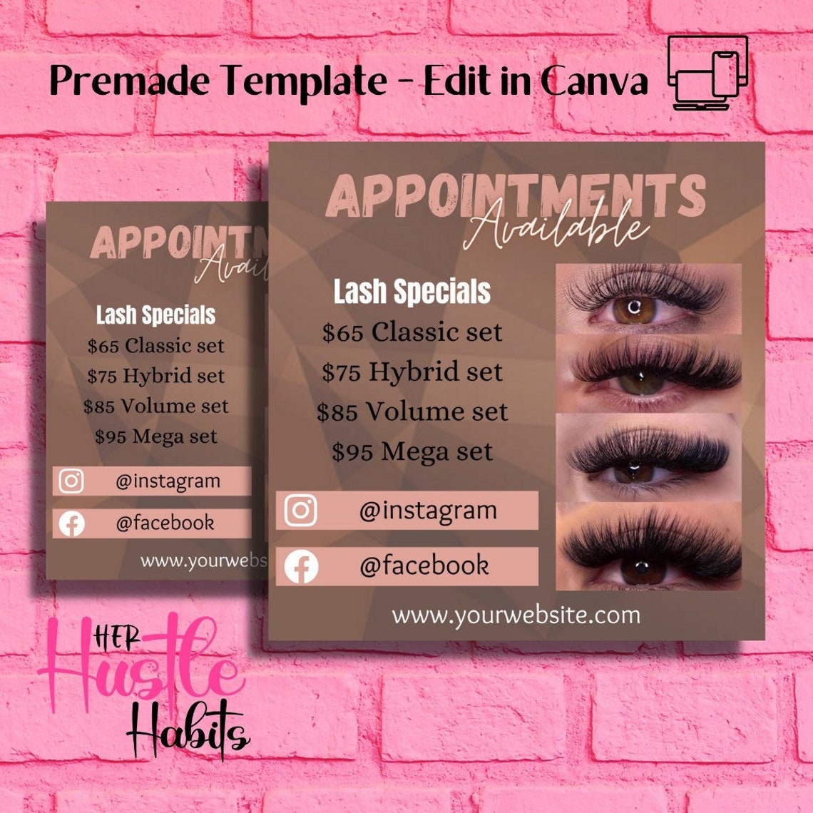 Lash Appointment Flyer, Eyelash Extension Flyer, DIY Lash Template ...