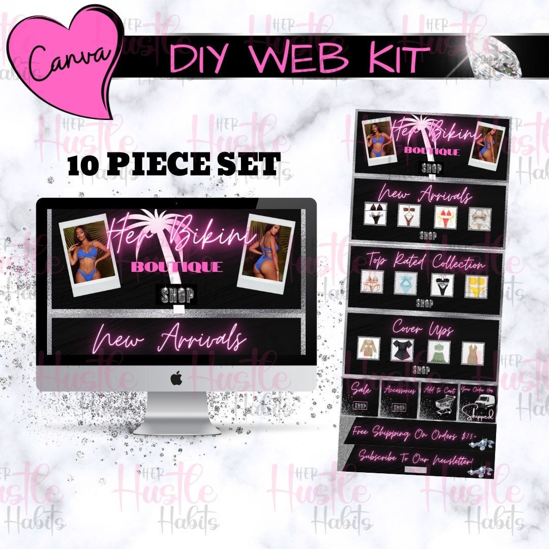 10x Web Banner Kit, Silver Web Banner, DIY Web Banner Templates, Online ...