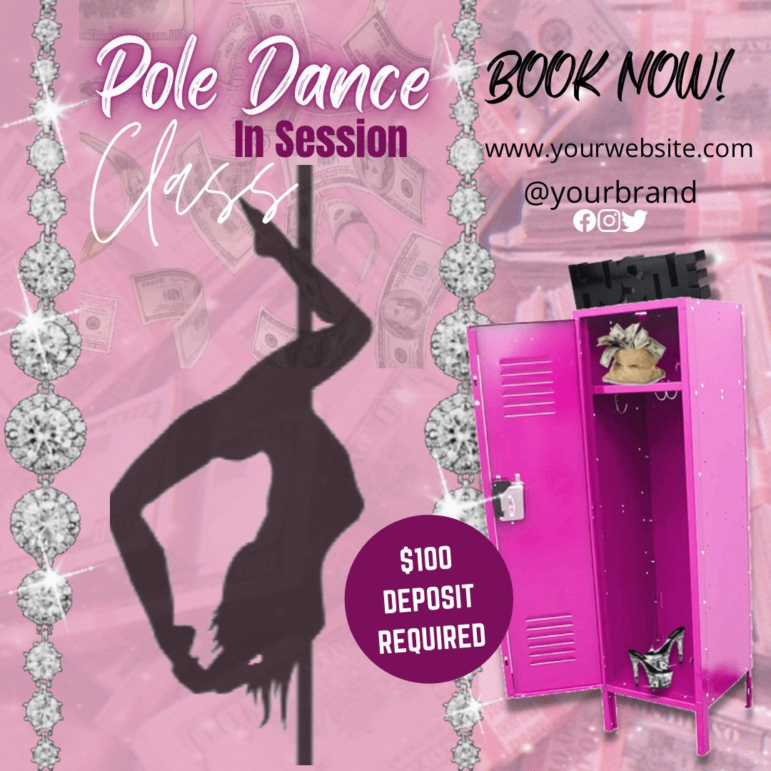 Pole Dance Class Flyer, Pole Training, Dance Class Template, Lash Flyer ...