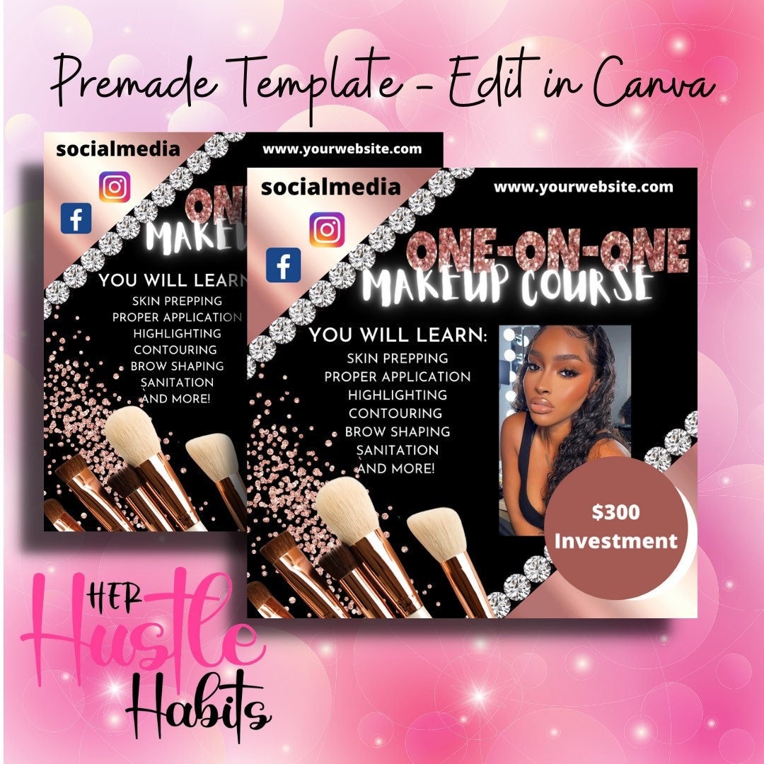 Makeup Class Flyer, Makeup Course, Beauty Class Flyer, DIY Flyer ...