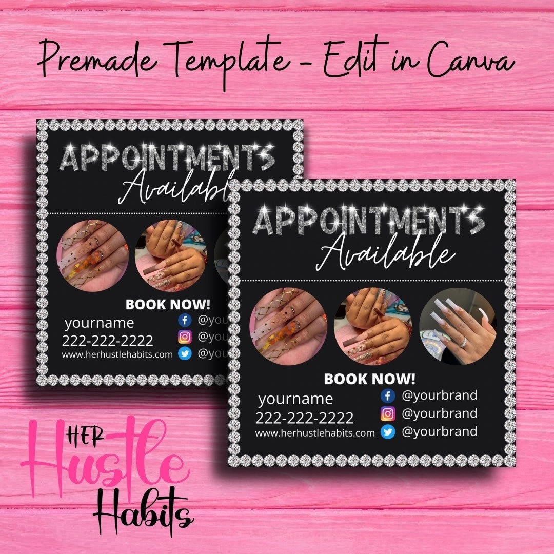 Nail Appointment Flyer, Hair Appointment Flyer, Makeup Flyer, Beauty ...
