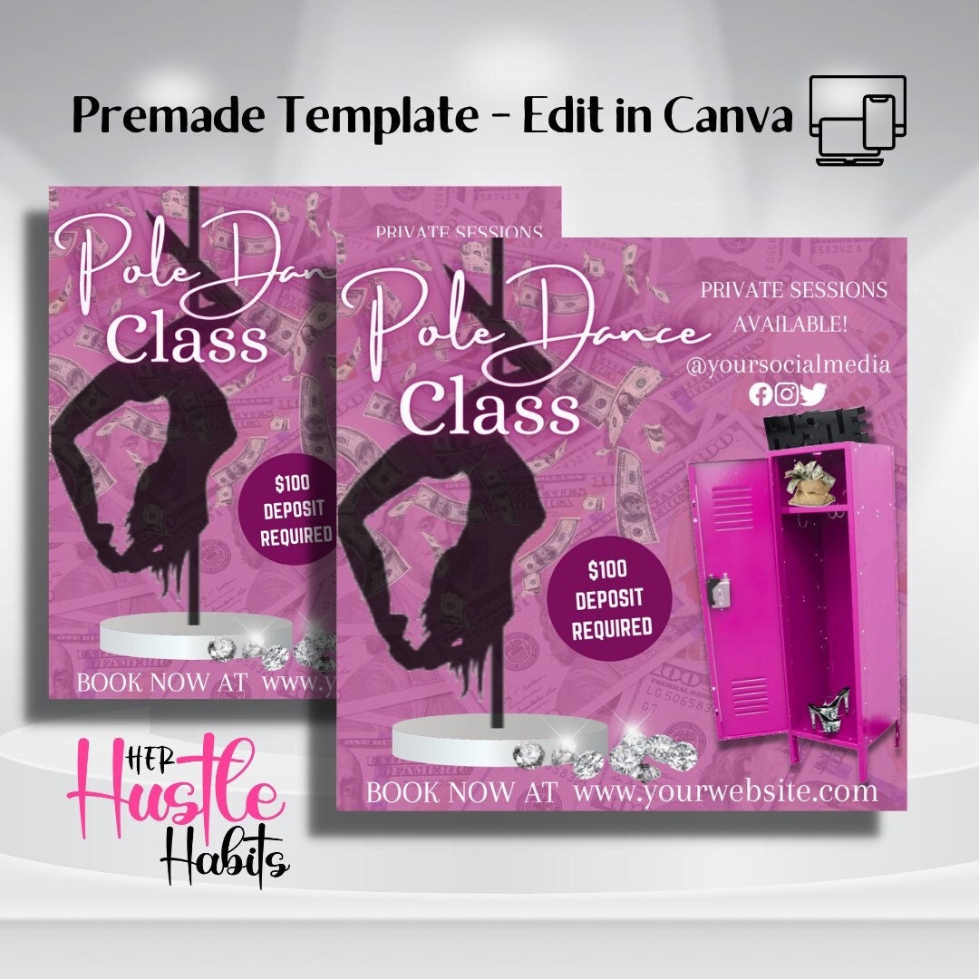 Flyer, Pole Dance Class Flyer, DIY Dance Template, Dance Lessons ...