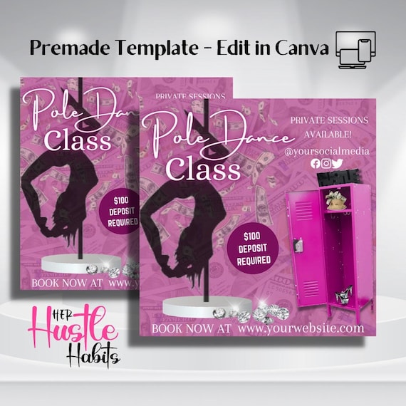 Flyer Pole Dance Class Flyer DIY Dance Template Dance - Etsy