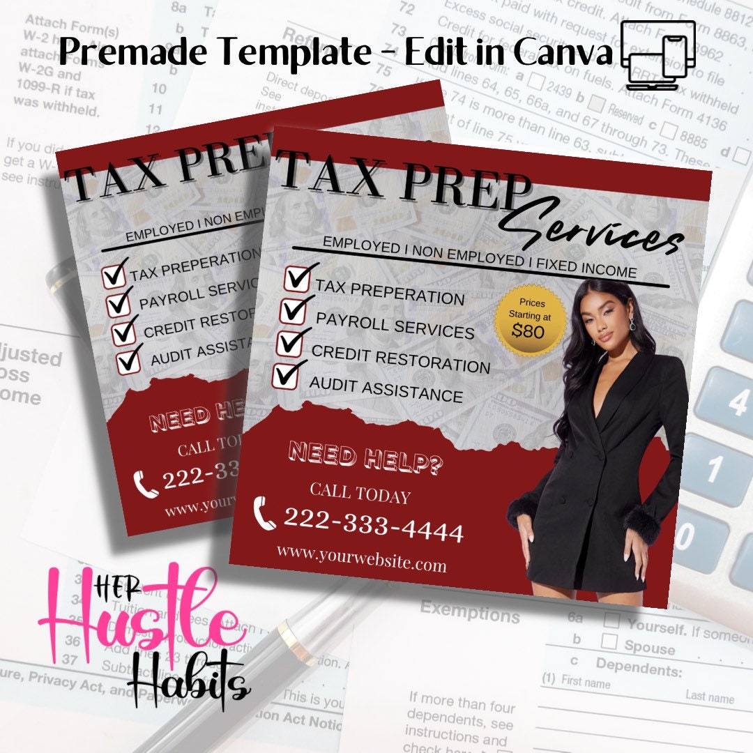 DIY Tax Preparer Flyer, Tax Refund Flyer, Social Media Flyer, Tax ...