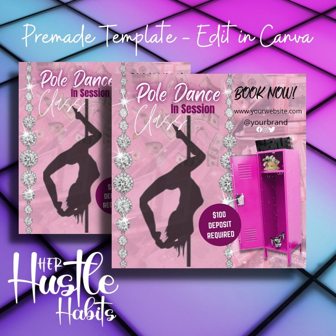 Pole Dance Class Flyer, Pole Training, Dance Class Template, Lash Flyer ...