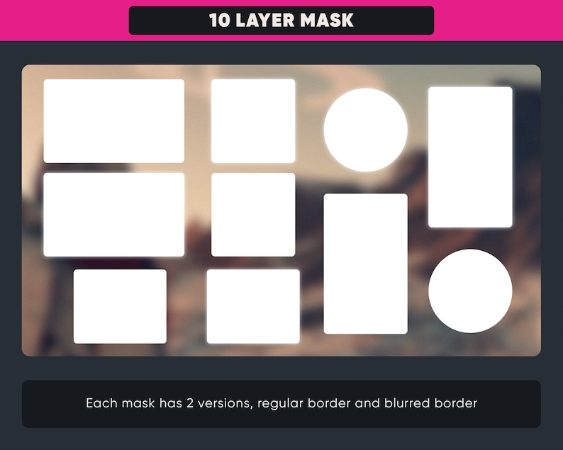 10 STREAM OBS MASKS, Webcam Borders, Layer Masks, Just Chating Overlay, Twitch Overlay - Etsy