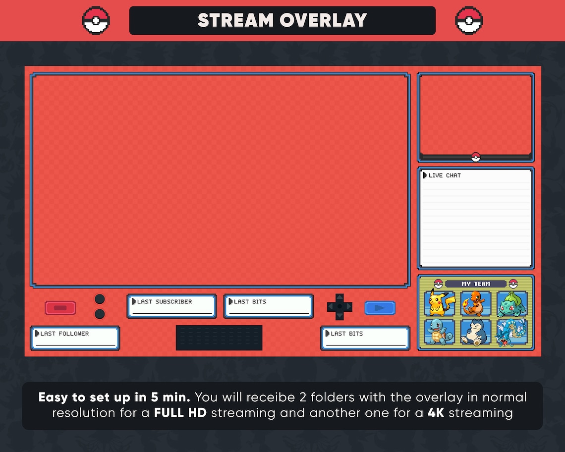 Pokemon Stream Pack / Pokémon Lindo / Superposición De Twitch / Paneles ...