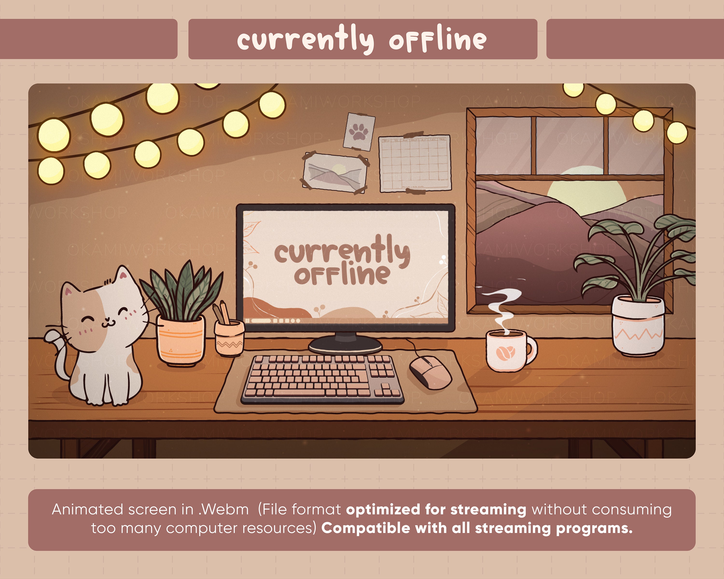 Animated Cozy Stream Screens | Cozy Overlay Stream Scenes, Lofi Overlay ...