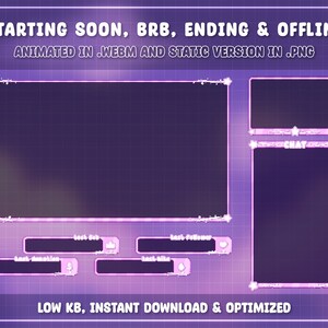 Animated Stream Package / Kick Overlay / Streaming Package / Cute and ...
