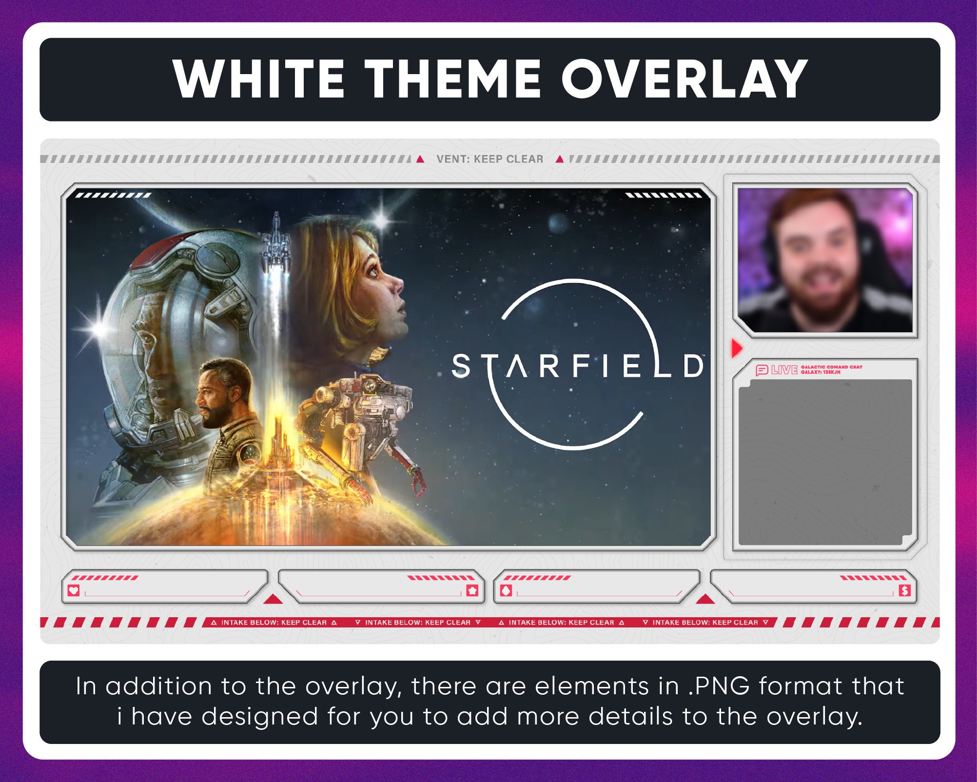 STARFIELD OVERLAY PACKAGE, Twitch Overlay, Twitch Panels, Space Overlay ...