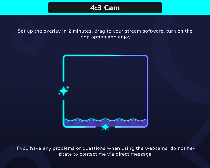 3 ANIMATED Cute Overlay Webcam Borders, Webcam Overlays, Twitch Overlay ...