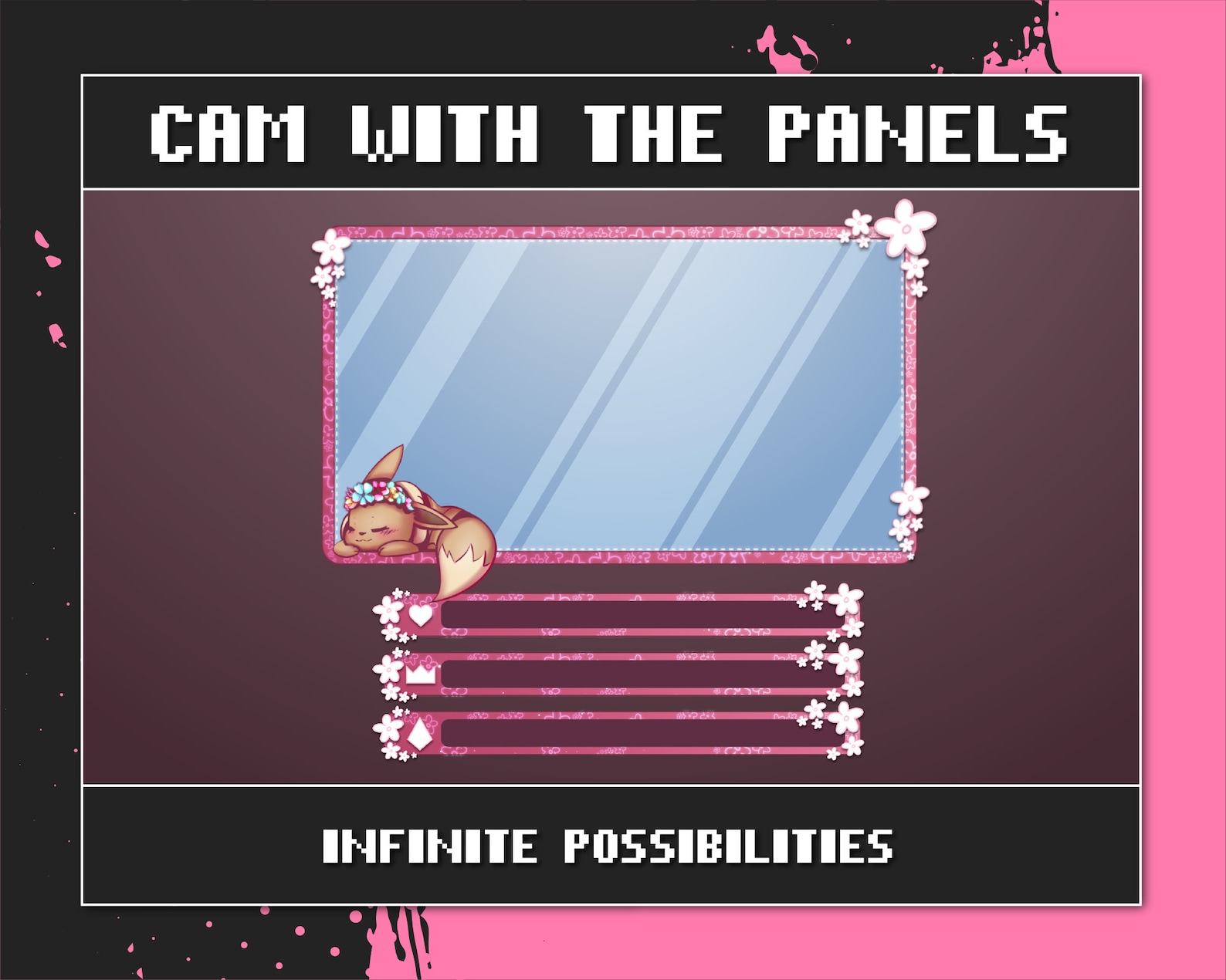 Pokemon Stream Webcam / Eevee Pokemon / Twitch Overlay / Animated ...