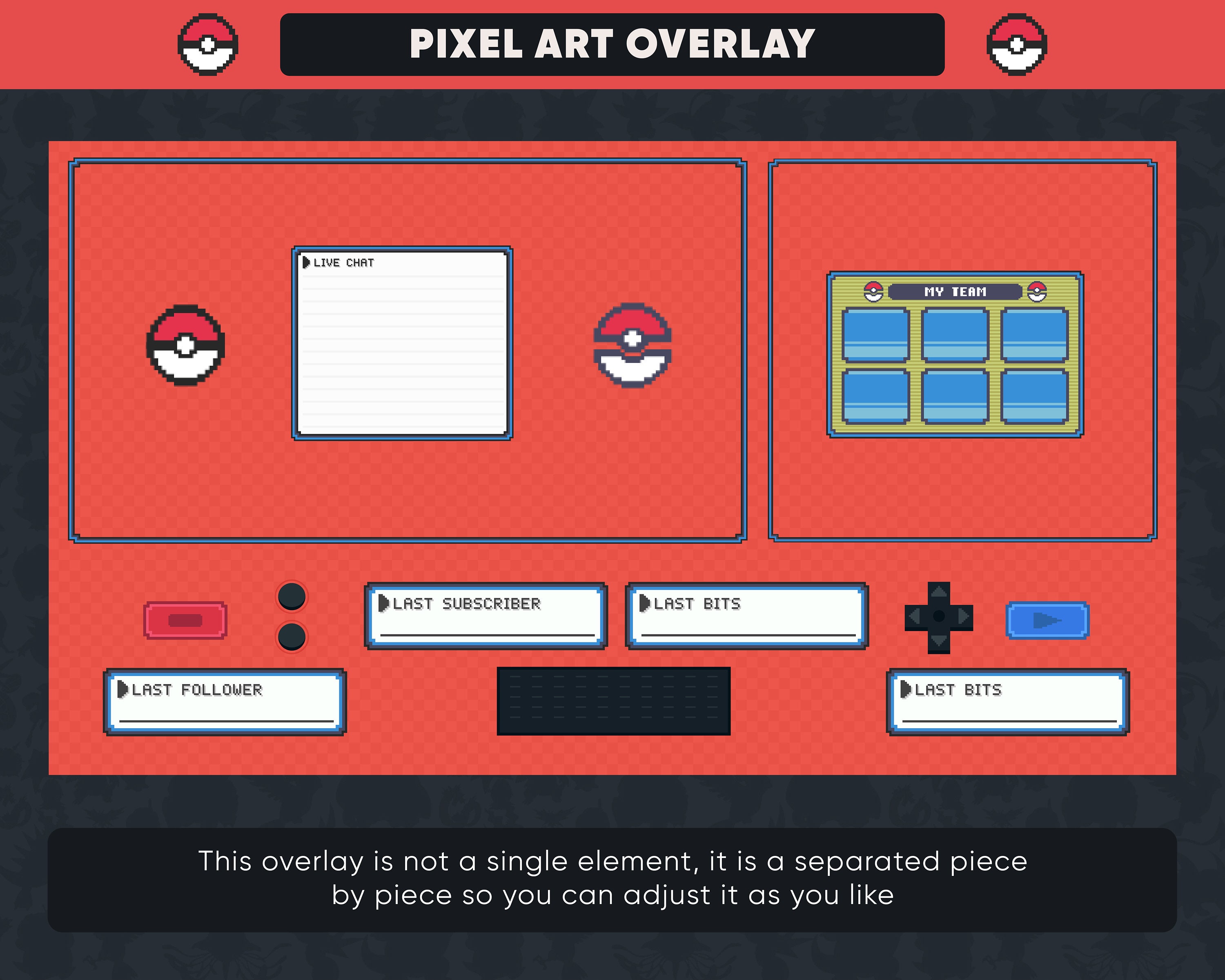 Pokemon Stream Pack / Pokémon Lindo / Superposición De Twitch / Paneles ...