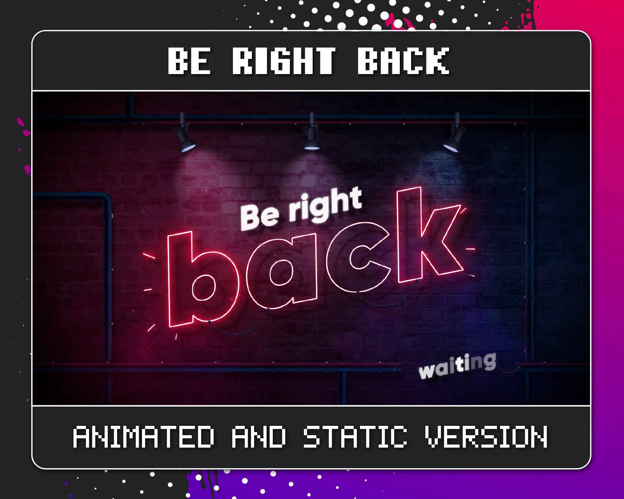 Stream Overlay Screens for Neon Twitch Overlay - Etsy