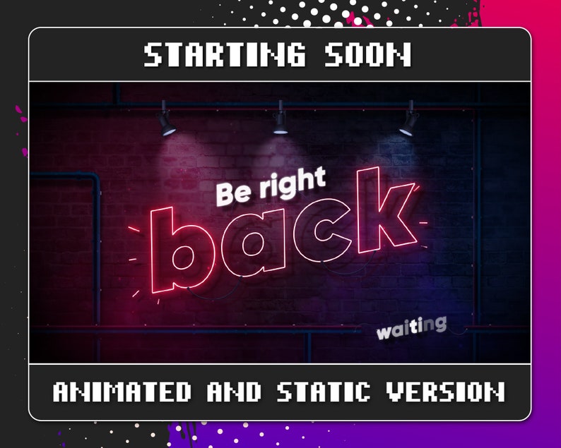 Red Neon - Twitch Animated Be Right Back for Live Streaming - Twitch Be ...