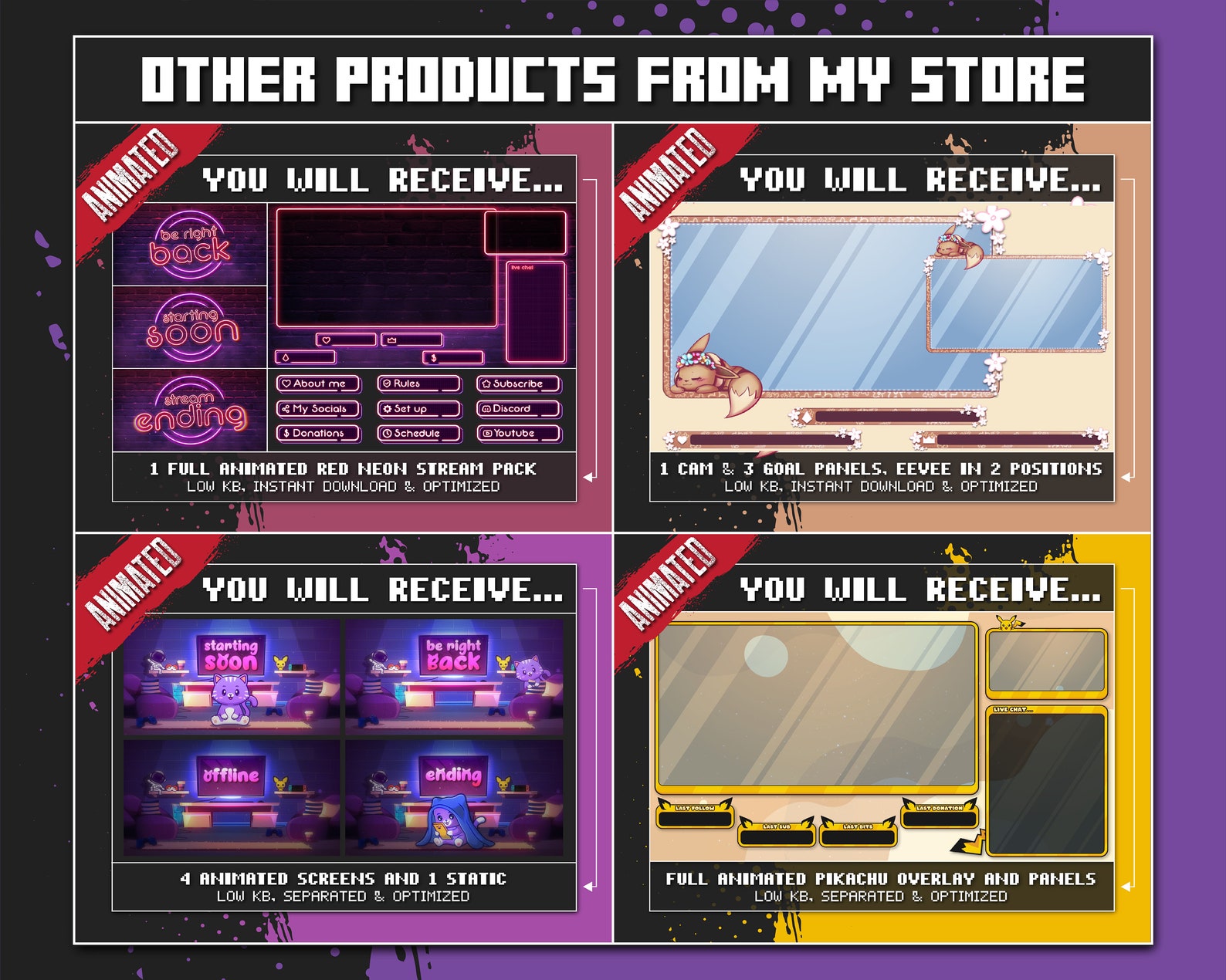 Pokemon Animated Screens / Cute Pokemon / Twitch Screens / Animated ...