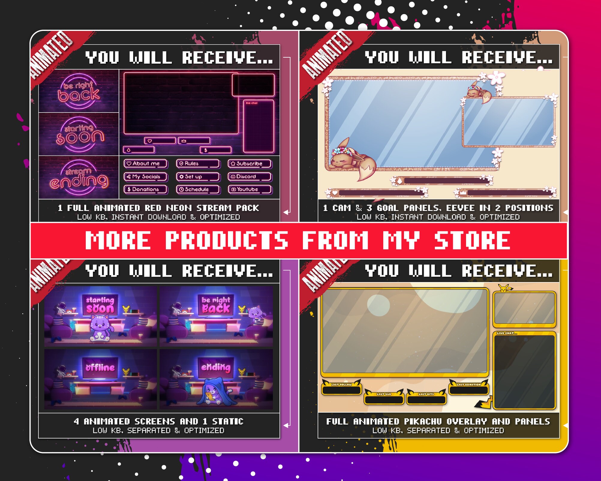 Red Neon - Twitch Animated Be Right Back for Live Streaming - Twitch Be ...