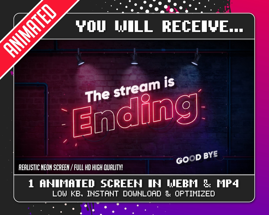 Red Neon Overlay - Twitch Animated Ending for Live Streaming - Twitch ...