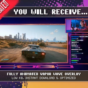 Animated Overlay Twitch Vaporwave Twitch - Youtube - Streaming - Etsy