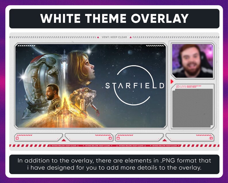 STARFIELD Overlay for Streaming, Future Minimalistic Twitch Overlay - Etsy