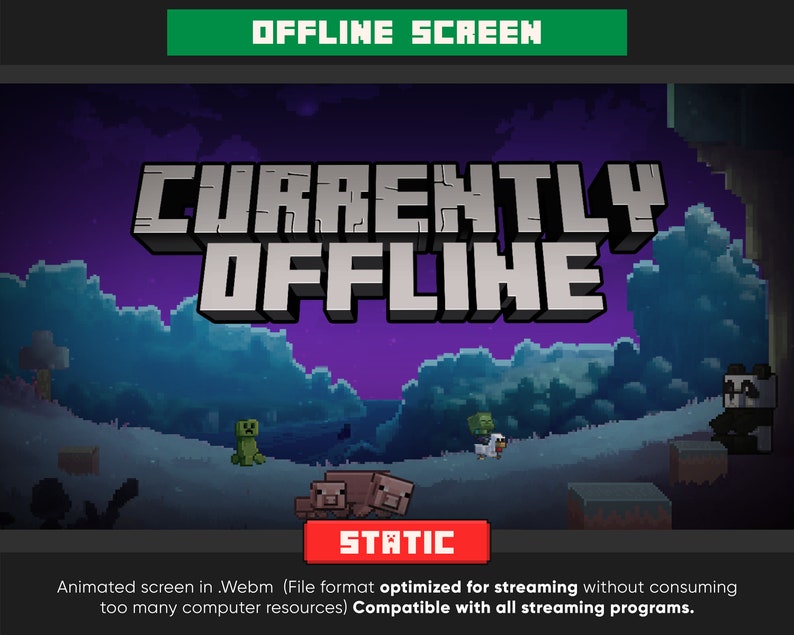 Pantallas Animadas De Transmisión De Minecraft / Superposición De ...