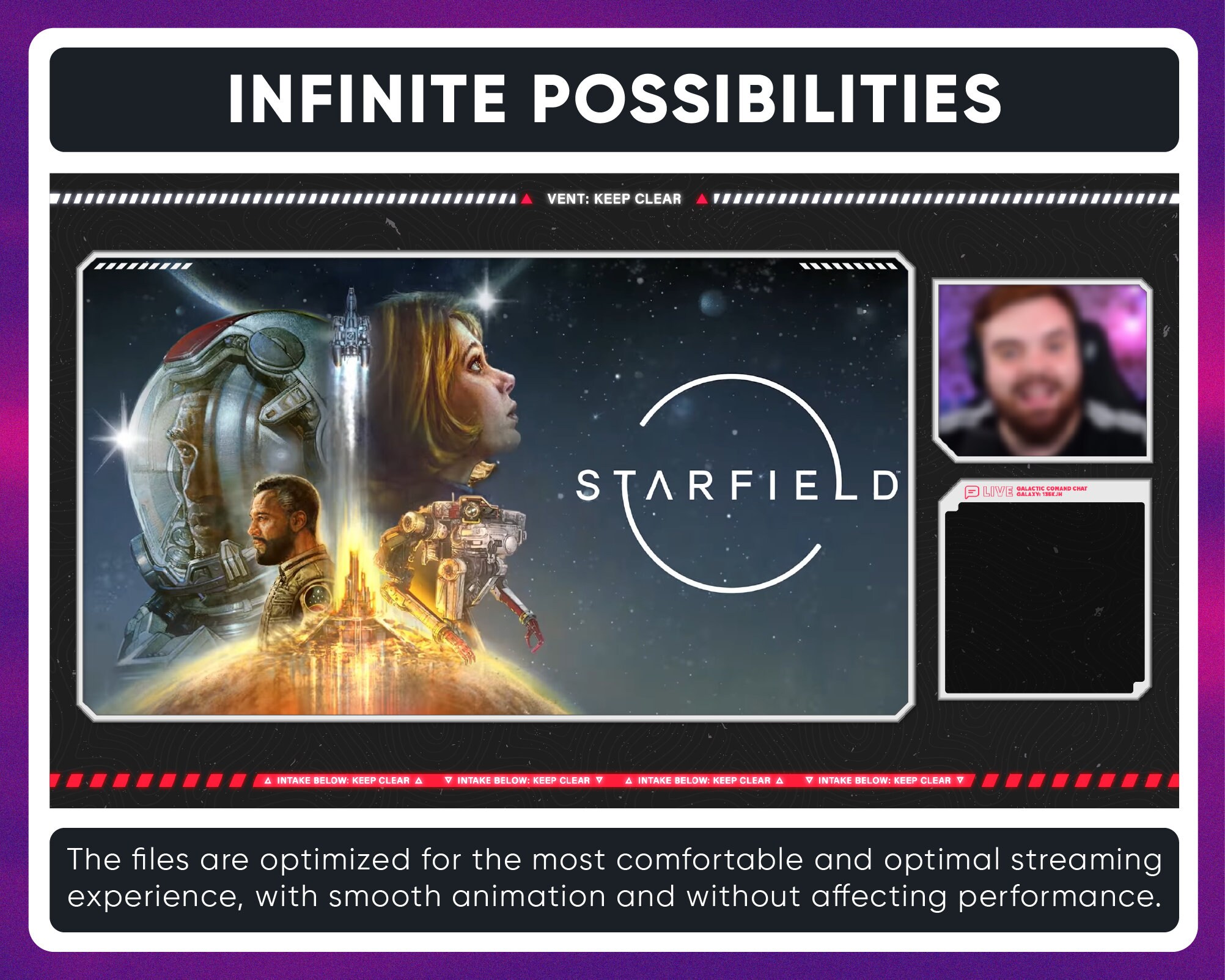 STARFIELD Overlay for Streaming, Future Minimalistic Twitch Overlay - Etsy