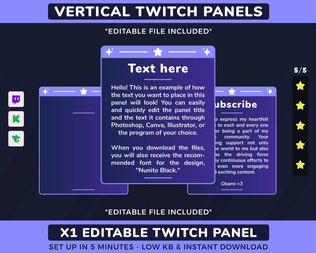 Cute and Cozy Twitch Panels, Editable Stream Panels, Twitch Overlay ...