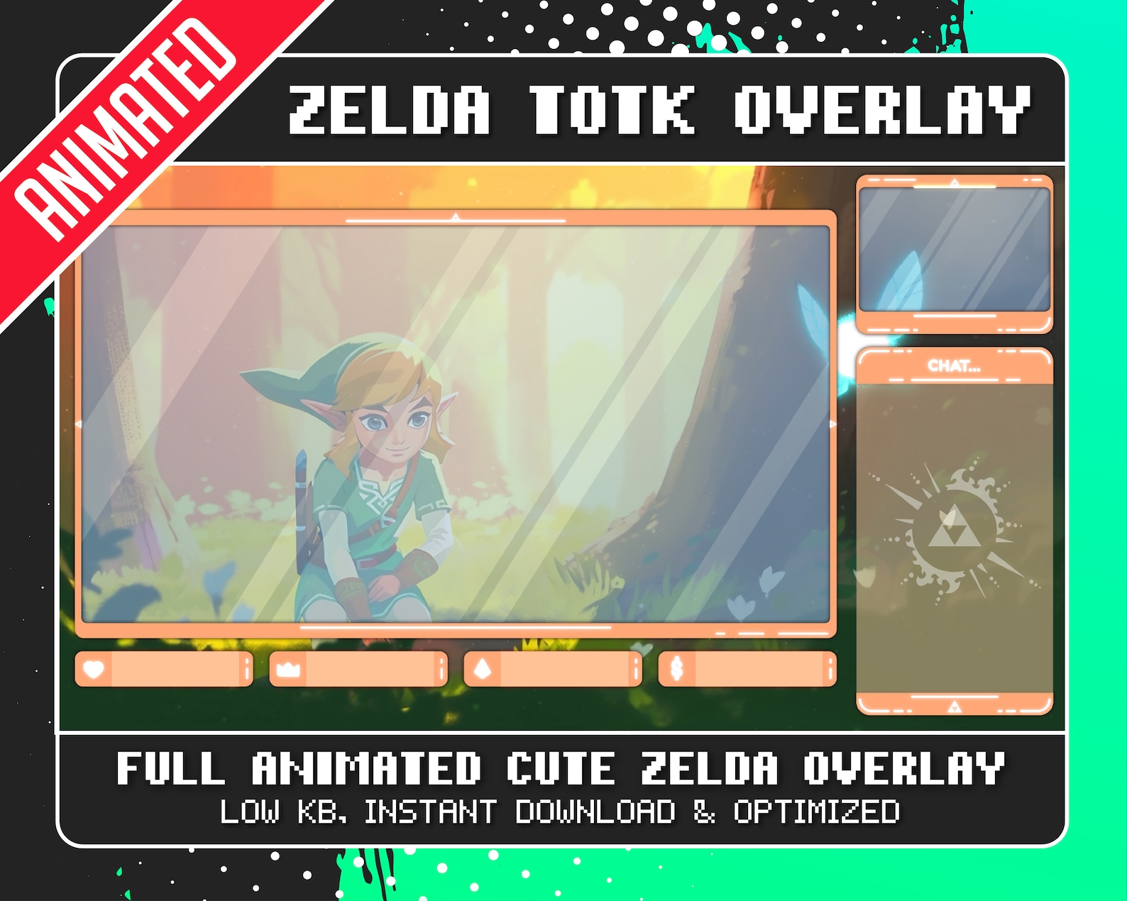 Zelda Tears of the Kingdom Overlay | Cute Overlay | BOTW Overlay - Etsy