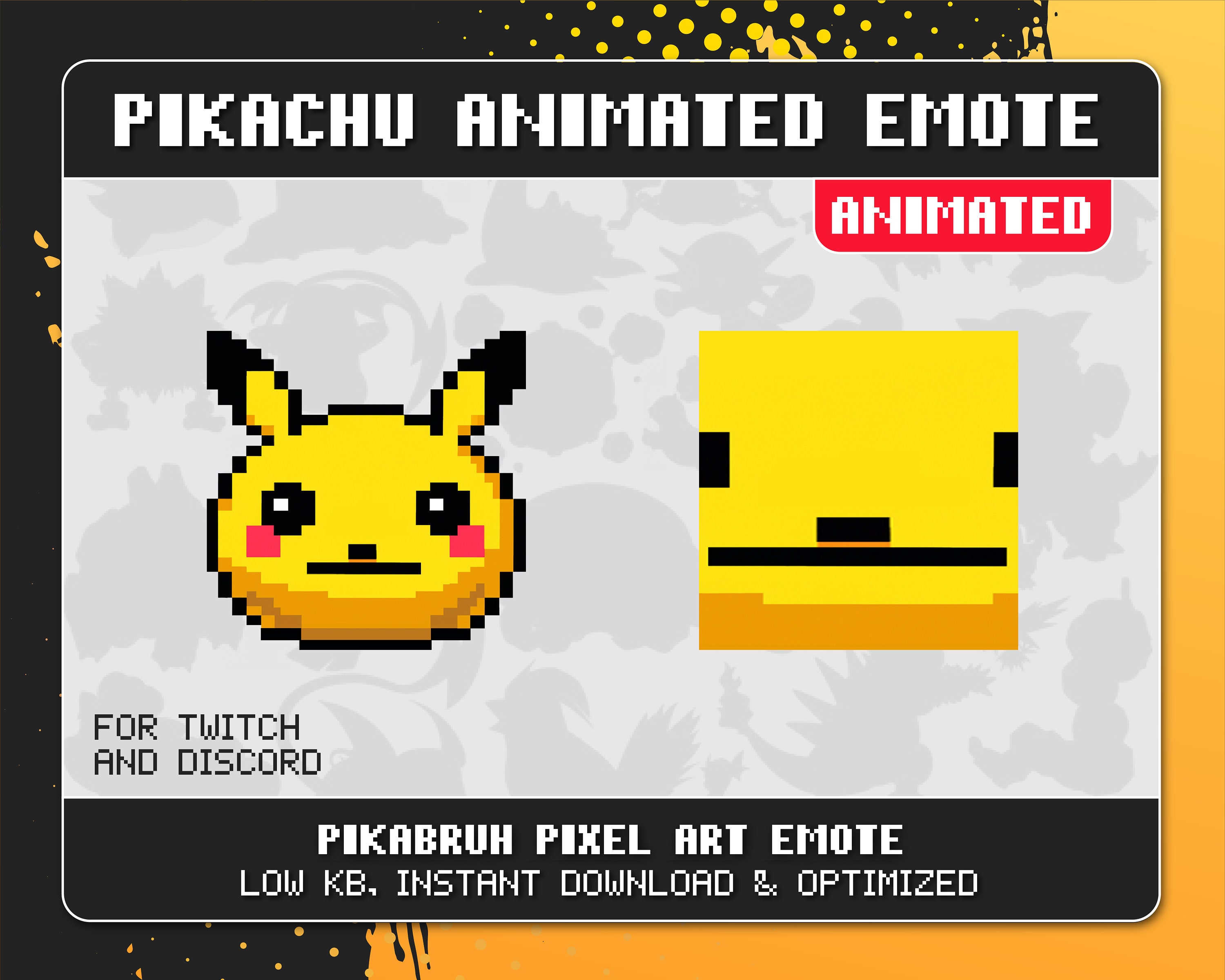 Animated Cute Pokemon Emote for Twitch and Discord Pikachu Emote ...