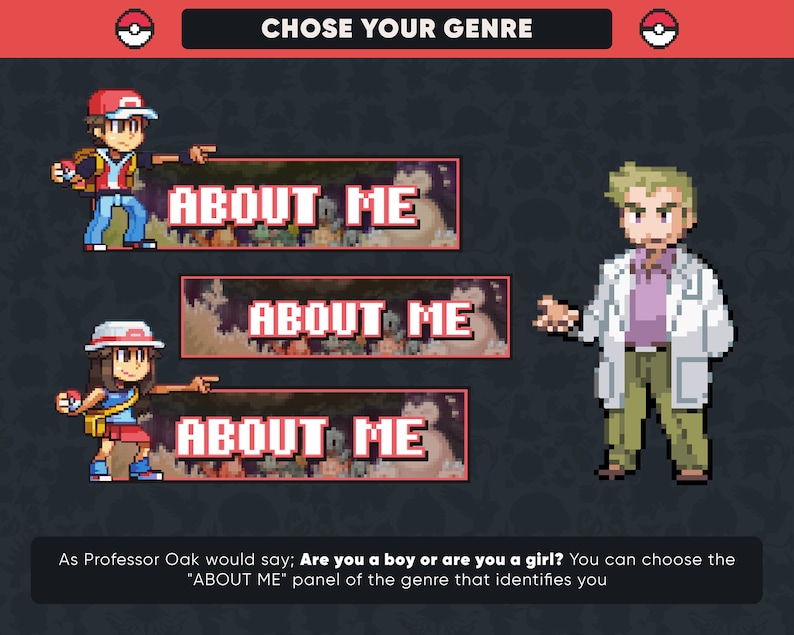 Paneles De Twitch De Pokémon / Pokémon Lindo / Superposición De Twitch ...