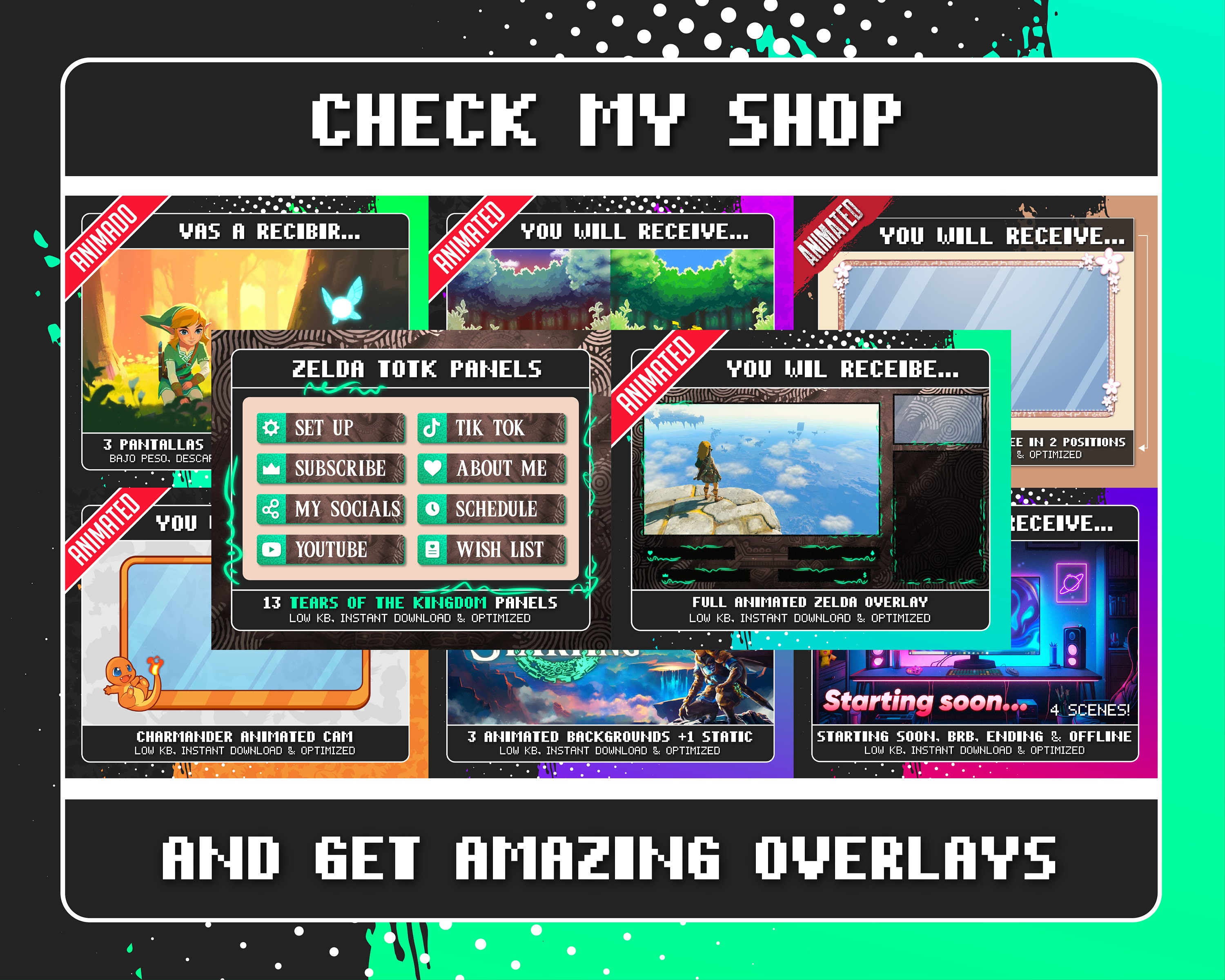 Zelda Tears of the Kingdom Overlay | Cute Overlay | BOTW Overlay - Etsy