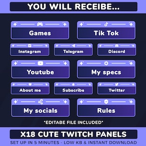 Cute and Cozy Twitch Panels, Twitch Stream Panels, Twitch Overlay ...