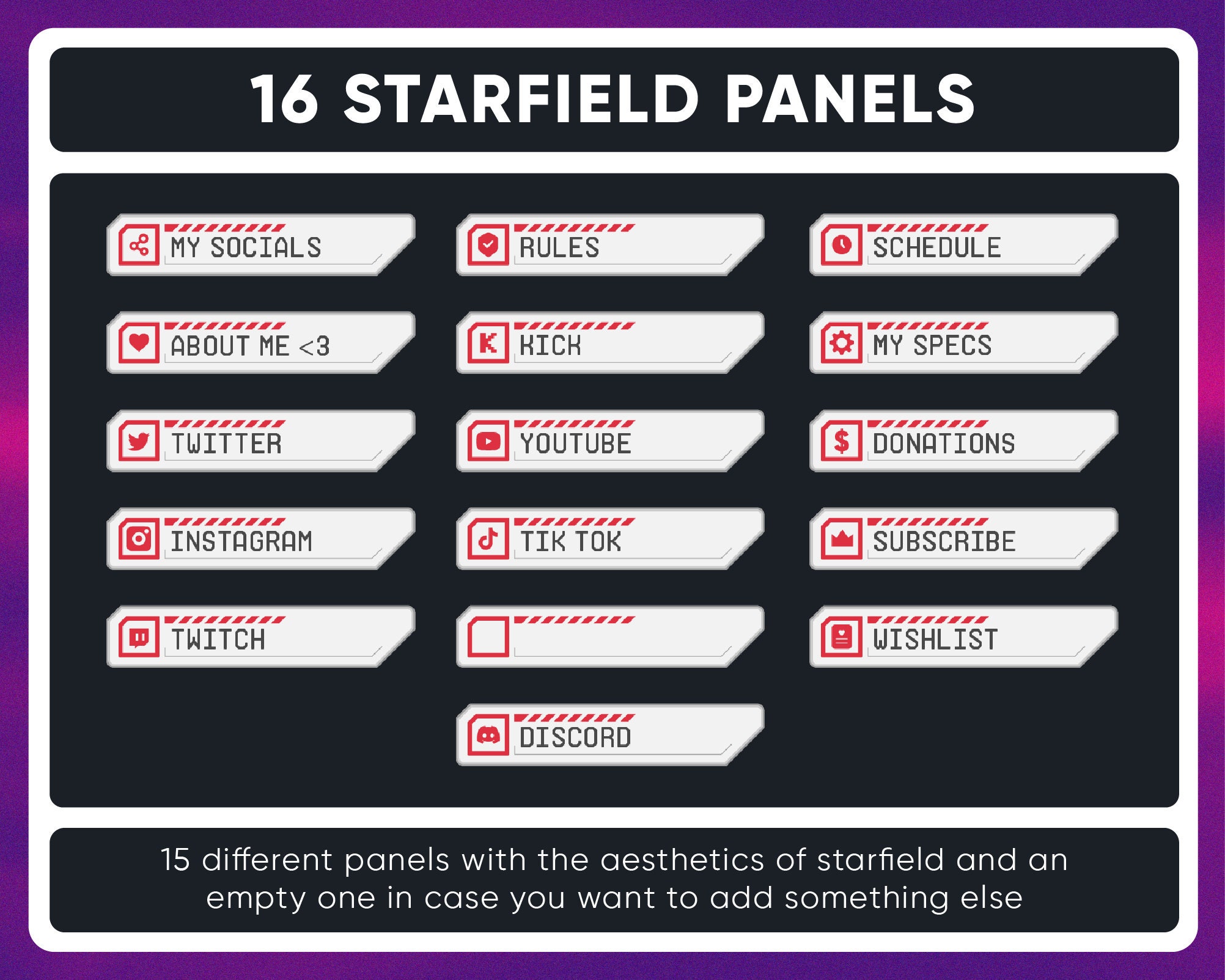 STARFIELD OVERLAY PACKAGE Twitch Overlay Twitch Panels - Etsy Australia