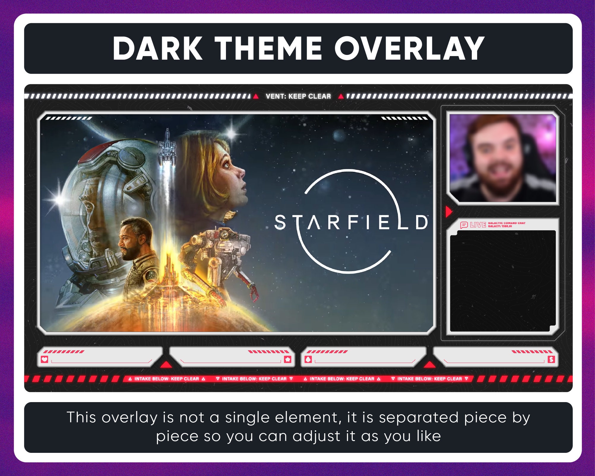 STARFIELD Overlay for Streaming, Future Minimalistic Twitch Overlay - Etsy