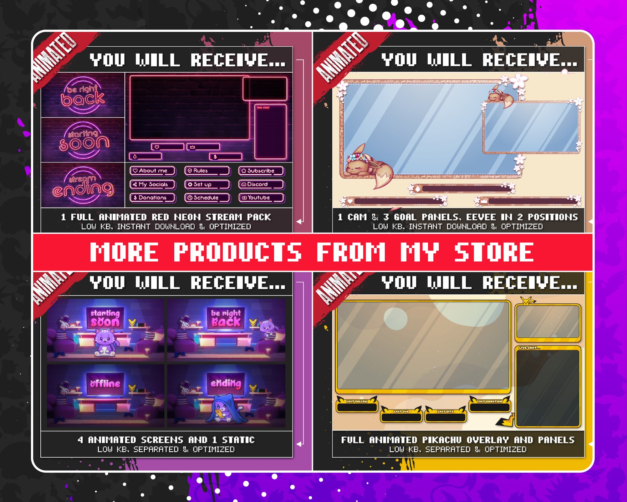 Twitch Animated Screens / Cute Pokemon / Twitch Screens / Animated ...