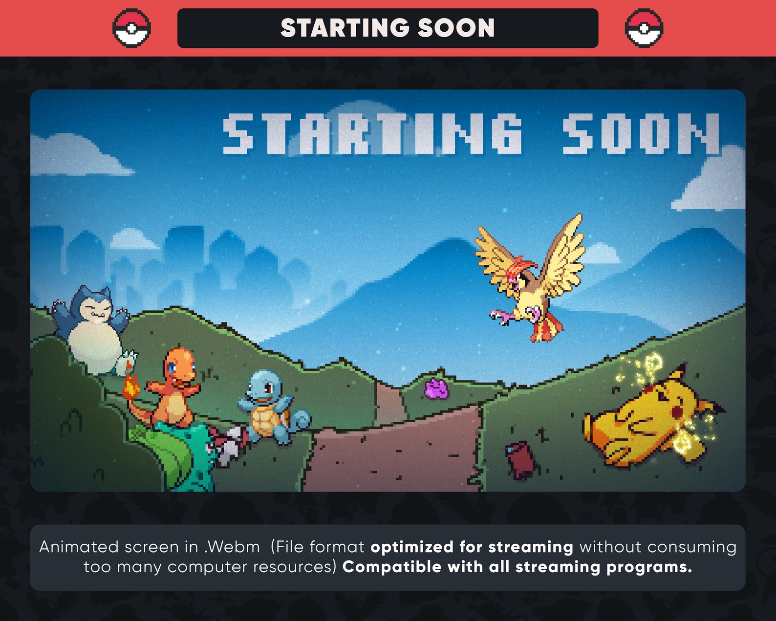Pokemon Animated Screens, Cute Overlay , Twitch Screens , Animated ...