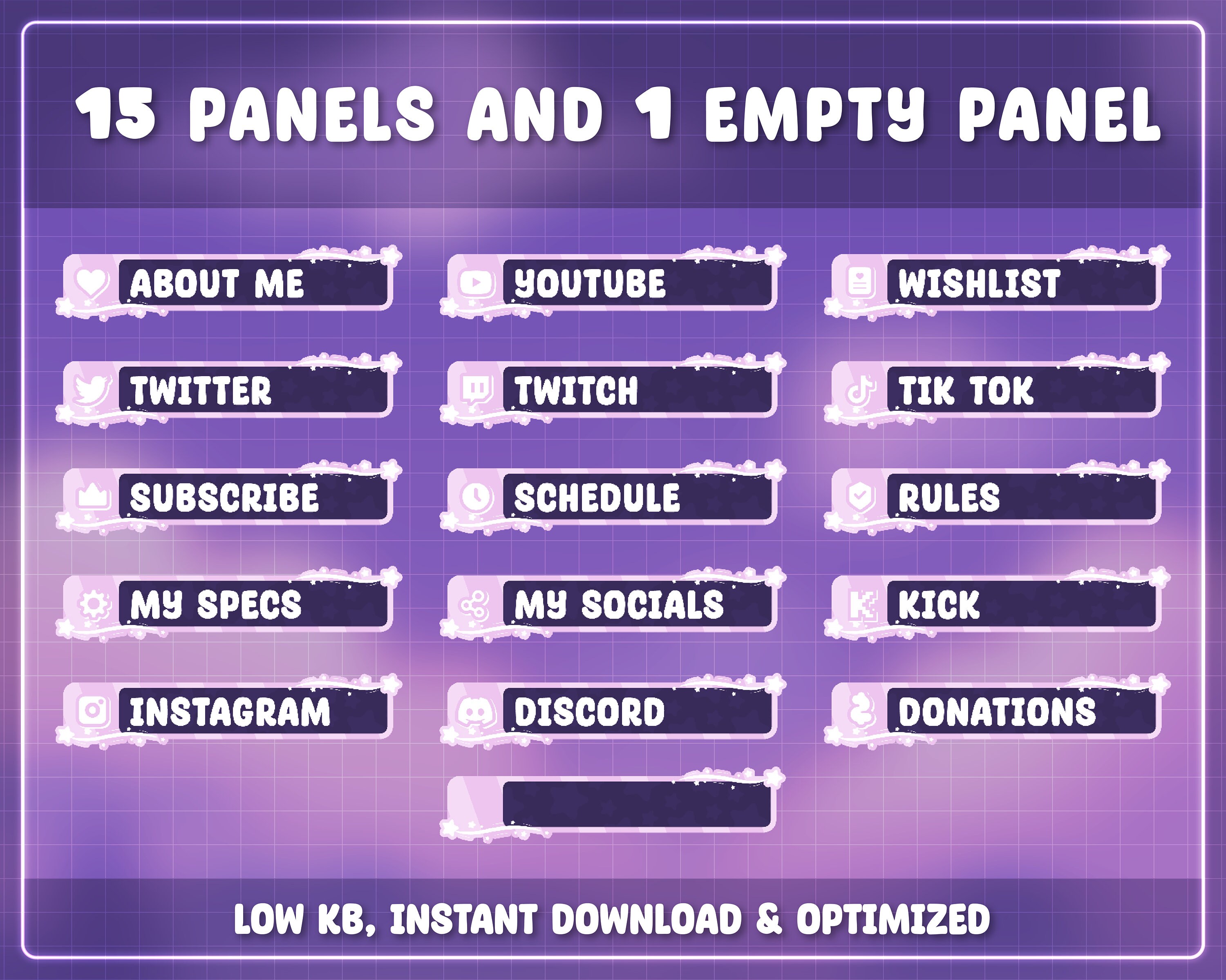 Animated Stream Package / Kick Overlay / Streaming Package / Cute and ...