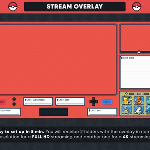 PIXEL ART Pokemon Stream Overlay / Superposición Linda / Superposición ...