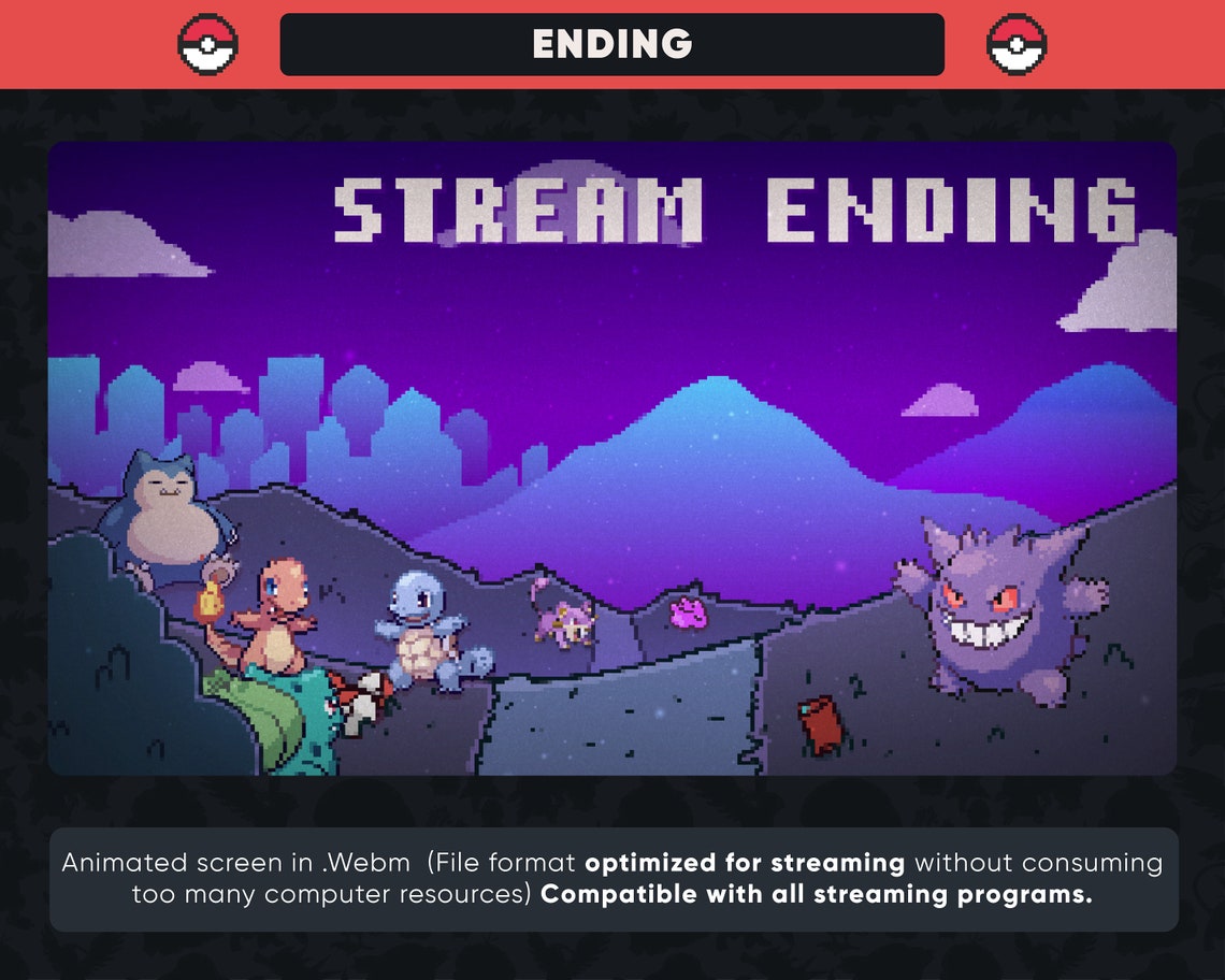 Pokemon Animated Screens, Cute Overlay , Twitch Screens , Animated ...