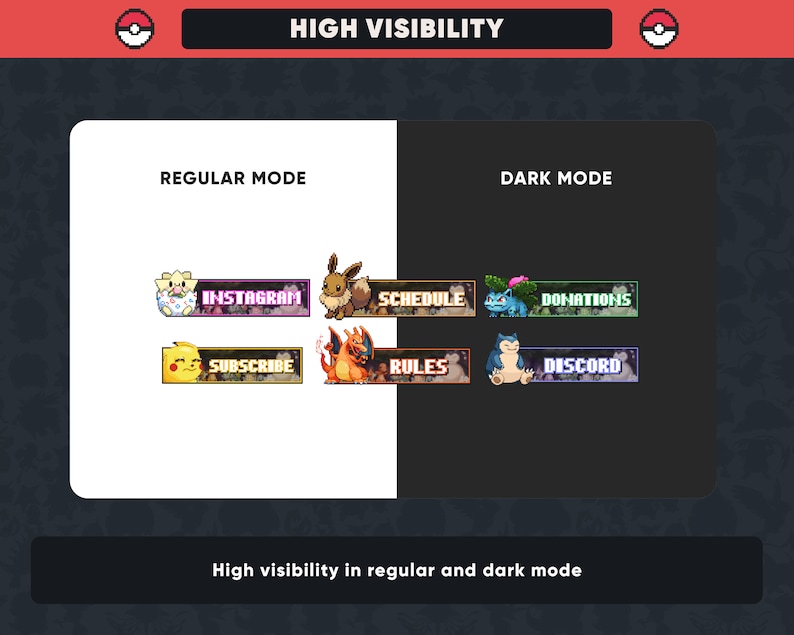 Paneles De Twitch De Pokémon / Pokémon Lindo / Superposición De Twitch ...