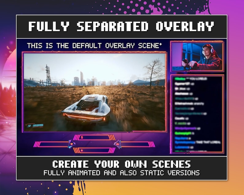 Animated Overlay Twitch Vaporwave Twitch Youtube Streaming - Etsy