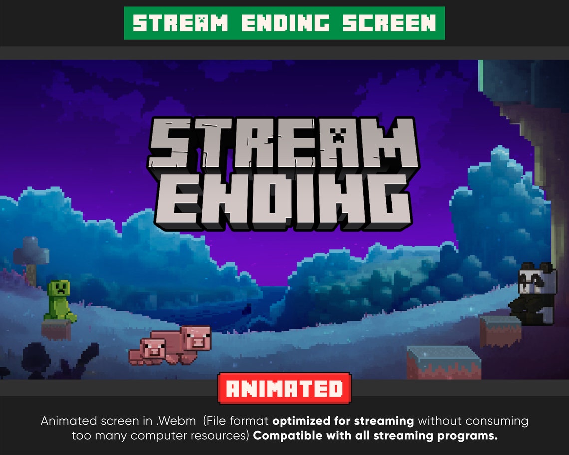 Pantallas Animadas De Transmisión De Minecraft / Superposición De ...