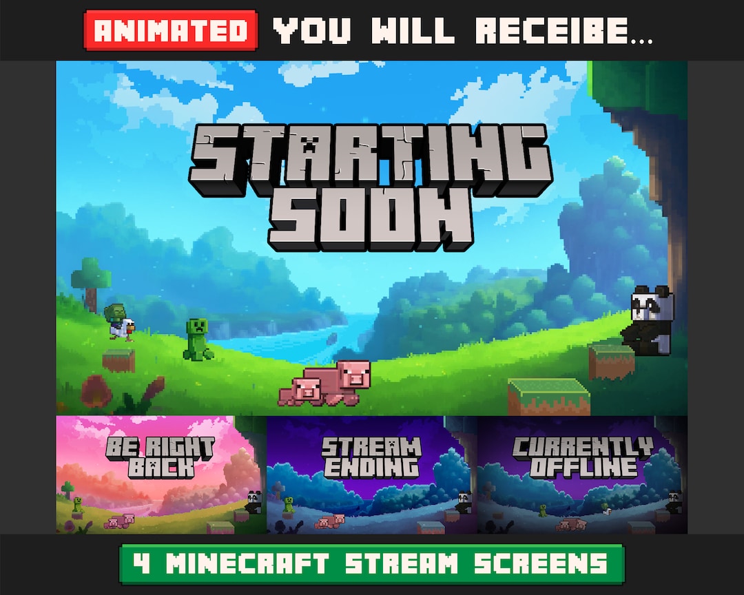 Pantallas Animadas De Transmisión De Minecraft / Superposición De ...